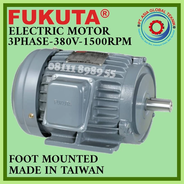 Jual FUKUTA AEEF MOTOR 0.5HP 0.37KW 3PHASE 1500RPM 71-2 B3 FOOT - TAIWAN Jakarta | Asia Global ...